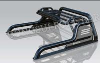 China OEM Factory Outlet 4X4 Pickup Truck Black Steel Roll Bar With Luggage Basket Fit for Toyota Tacoma Hilux Vigo Revo for sale