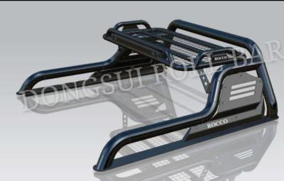China OEM Factory Outlet 4X4 Pickup Truck Black Steel Roll Bar With Luggage Basket Fit for Toyota Tacoma Hilux Vigo Revo for sale
