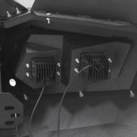 China 4x4 Auto Part Pickup Steel Power Coating Front Bumper Nudge Bar With Square Lights For Toyota Hilux NP300 D-max for sale