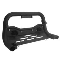 China 4x4 Auto Part Pickup Steel Power Coating Front Bumper Nudge Bar With Square Lights For Toyota Hilux NP300 D-max for sale