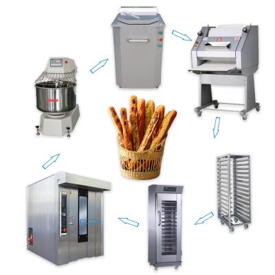 China Automatic Bakery Complete Bread Production Line For Bread Cake Baguette / Hamburger / Toast / Croissat for sale