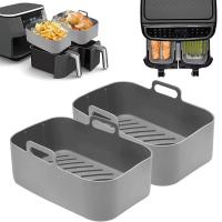 China Square Food Grade Silicone Pot Liners for Ninjas Dual Air Fryer Reusable and No Stick for sale
