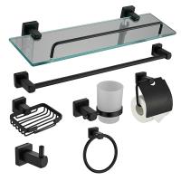 China Stainless Steel Bathroom Accessories Set with Perforated Installation and Seven Pieces for sale