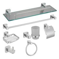 China Stainless Steel Bathroom Accessories Set with Perforated Installation and Seven Pieces for sale