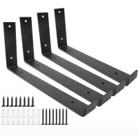 China Stamping Process Stainless Steel L Shelf for Heavy Duty Modern Wall Floating Shelf Bracket for sale
