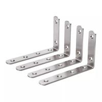 China Stamping Process Stainless Steel L Shelf for Heavy Duty Modern Wall Floating Shelf Bracket for sale