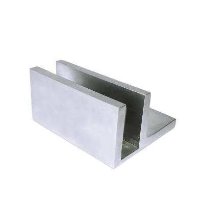 China OEM CNC Hardware Parts F-Shaped Glass Panel Clamp with and Stainless Steel Material for sale