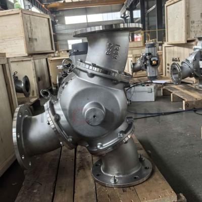 China Ball Type 3 Way Gravity Pneumatic Diverter Valve For Conveying Powder And Granular for sale