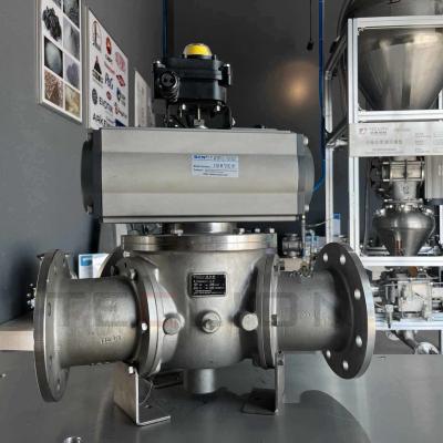 China Single channel ball 304ss diverter valve for conveying powder or particle for sale