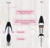 China Handheld Electric Milk Frother Stainless Steel 304 Whisk Head Coffee Cappuccino Maker for sale