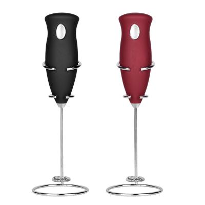 China Handheld Electric Milk Frother Stainless Steel 304 Whisk Head With Stand, Cappuccino Coffee Mixer for sale