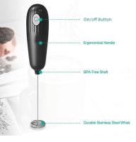 China Coffee Mixer Blender Handheld Milk Frother With Rack  Stainless Steel Whisk Head for sale
