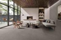 China Soft Skin Glazed Micro-Cement Silent Style Ceramic Tile 750*1500mm For Living Room for sale