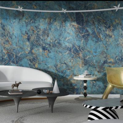 China Scratch Resistant Blue Polished Porcelain Tiles for Indoor for sale