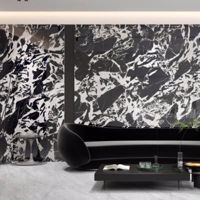 China Gleaming Black Porcelain Slabs Scratch Resistant and Polished Elegance for sale