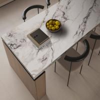 China Rectified Edge White Marble Look Porcelain Tile in 1600x3200mm for sale