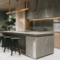 China Customizable Grey Marble Look Ceramic Floor Tile  12mm Thickness for sale
