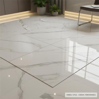 China Smooth surface marble look ceramic floor tile with rectified edge offering marble imitation and ceramic tile performance for sale