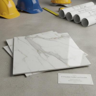 China T T Payment Marble Look Porcelain Tile Glazed Porcelain Tile Surface Glaze Polished Ideal for Commercial Projects for sale