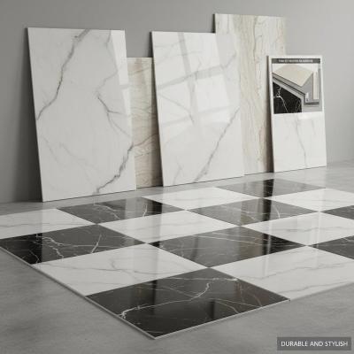 China Building Decoration Marble Look Porcelain Tile Smooth Slightly Textured Surface Installationmethod Thin set Mortar Or Adhesive Durable And Stylish for sale