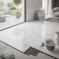 China Thin-set Mortar Installationmethod Marble Look Porcelain Tile Rectified Edge Ideal Indoor Outdoor Floor Wall Durable Elegant Finish for sale
