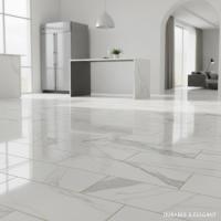 China Rectangle marble look ceramic floor tile suitable rooms kitchen durable elegant design perfect for commercial and residential spaces for sale