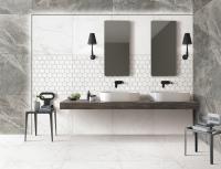China Carrara White Marble Porcelain Tile , Kitchen Living Room Wall And Floor Tiles for sale