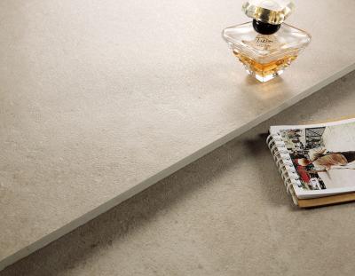 China Hospital Semi Polished Glazed Porcelain Tiles Rough Textured Beige Color Indoor Porcelain Tiles for sale