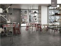 China New Style 600*600 Mordern Porcelain Anti-Slip Black Color Thin Floor Tile For Bar And Dining Room for sale