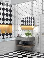 China White And Black Showroom 300*300mm Matt Porcelain Tile Wear Resantant for sale
