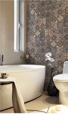 China Building Floral Pattern 300 X 300mm Bathroom Ceramic Tile for sale