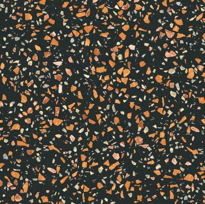 China False Stone Slabs Terrazzo Porcelain Tile Floor Decoration Black Color for sale