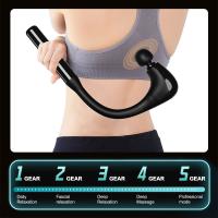 China U-Shaped Deep Tissue Vibration Pistola De Masaje Muscle Electric Handheld Fascia Gun Muscle Cordless Body Muscle Massage Gun for sale