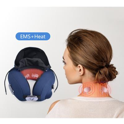 China Intelligent Shiatsu Smart Electric Neck Massage Inflatable Air Cushion Travel Scarf Neck Pillow Case With Hood for sale