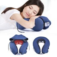 China Intelligent Shiatsu Smart Electric Neck Massage Inflatable Air Cushion Travel Scarf Neck Pillow Case With Hood for sale