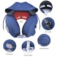 China Intelligent Shiatsu Smart Electric Neck Massage Inflatable Air Cushion Travel Scarf Neck Pillow Case With Hood for sale
