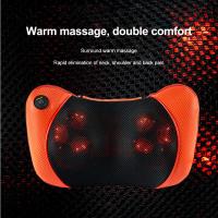 China OEM/ODM Almohada De Masaje Back Heat Smart Car Use Kneading Neck Massage Pillow 3D Shiatsu Lumbar Massager Car Headrest Pillow for sale