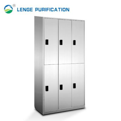 China Anti Corrosion Three Door Sloping Top Stainless Steel Furniture Cabinet With Lock for sale