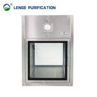 China SS 304 Cleanroom Pass Box Wall Mounted With Tempered Glass Window for sale
