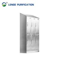 China Cleanroom Stainless Steel Furnishing Cabinet Six Door Sloping Top With Handle for sale