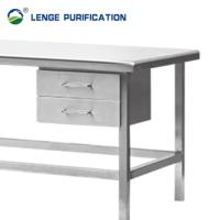 China Hospital Stainless Steel Furnishing 1400mm X 800mm X 800mm Fully Welding Stainless Steel Table With Drawer for sale