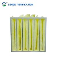 China 6 Bag Medium Filter Air Filter F8 Aluminum Frame With Yellow PET Complex Fibre for sale