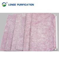 China M6 80 % Galvanized Steel Bag Medium Filter With Pink PP Nonwovens for sale