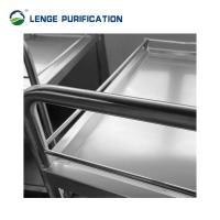 China Double Two Layer Tier Adjustable Trolley Stainless Steel Furnished Clean Room Serving 300 kg Load for sale