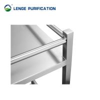 China Cleanroom Stainless Steel Single Layer Trolley Quiet Lockable Rotary Wheels with No Traces for sale