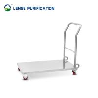 China Cleanroom Stainless Steel Single Layer Trolley Quiet Lockable Rotary Wheels with No Traces for sale
