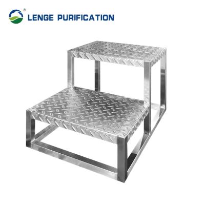 China Clean High Quality Stainless Steel Two Step Ladder with Anti-slip Pattern Anti-Corrosion Design for sale