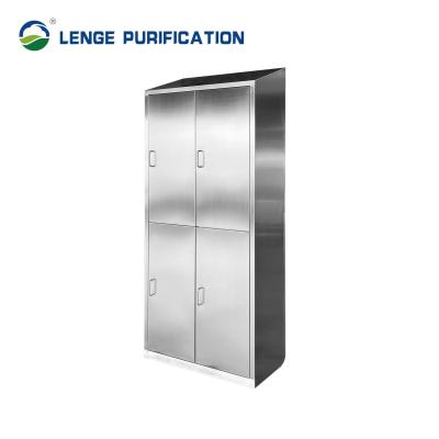 China 304 Stainless Steel Cleanroom Wardrobe Closet Cabinet Dustproof Customization SS Original Color for sale