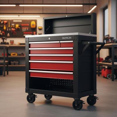 China Heavy Duty Tool Box Trolley with Reinforced Steel Construction and Easy Maneuverability for BT Tool Holder Compatibility for sale