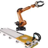 China KUKA KR 360 R2830 6 Axis Industrial Robot Arm 472kg Payload 2826mm Reach with Schunk Gripper and Rail System for sale